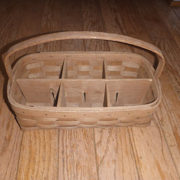 Accents | Wooden Woven Storage Display Basket W Compartments | Poshmark